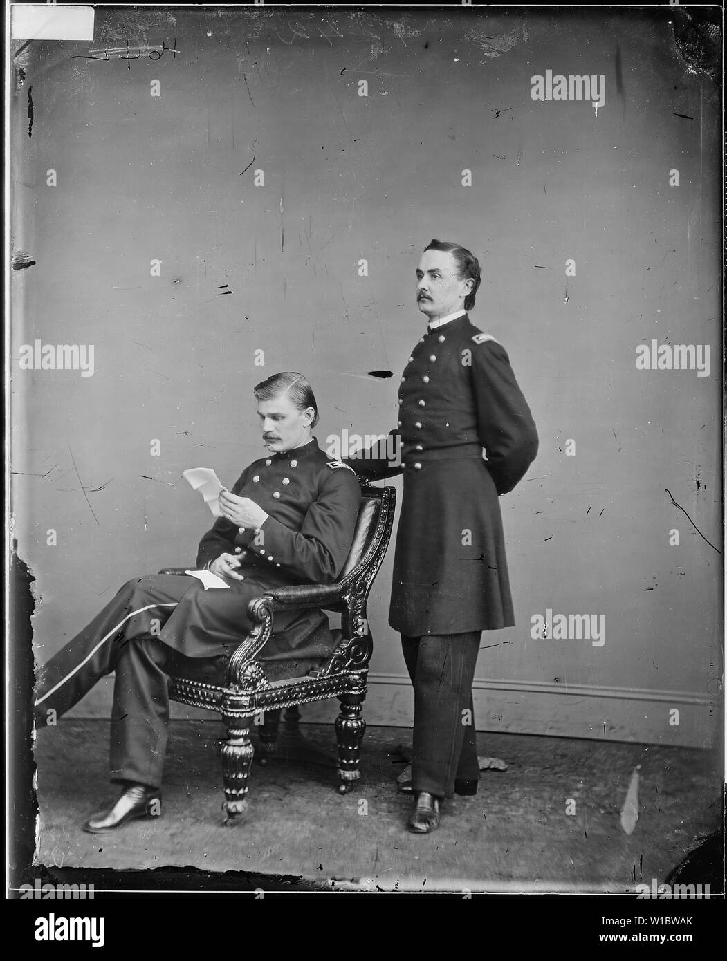 Col. Andrew K. Long and another officer: Maj. Robert Morrow Stock Photo ...
