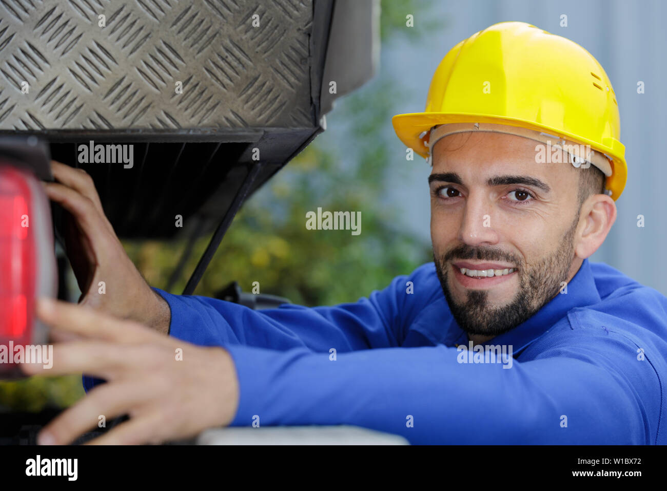 engineer yellow helmet for the safety of worker Stock Photo - Alamy