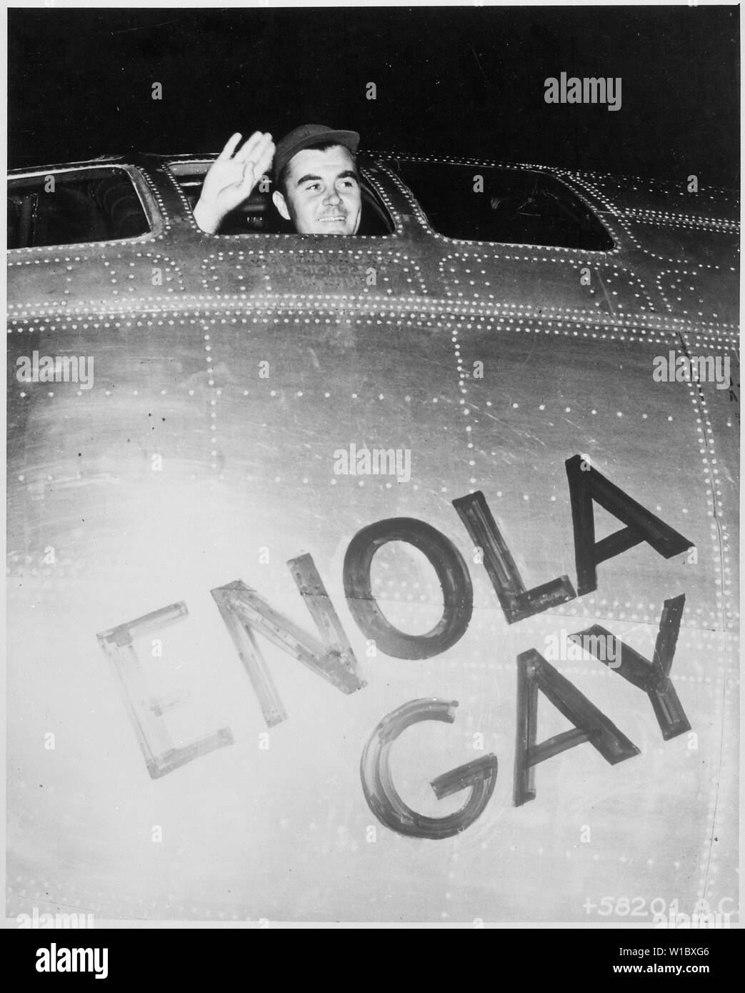 Colonel Paul W. Tibbets, Jr., pilot of the ENOLA GAY, the plane that ...