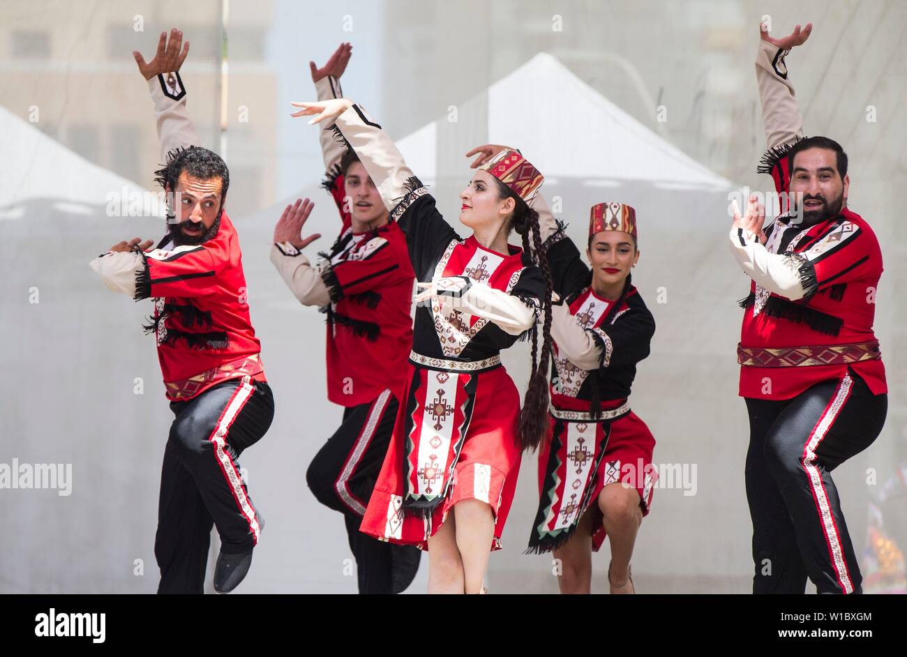 Toronto, Canada. 1st July, 2019. Dancers perform Armenian folk dance on ...