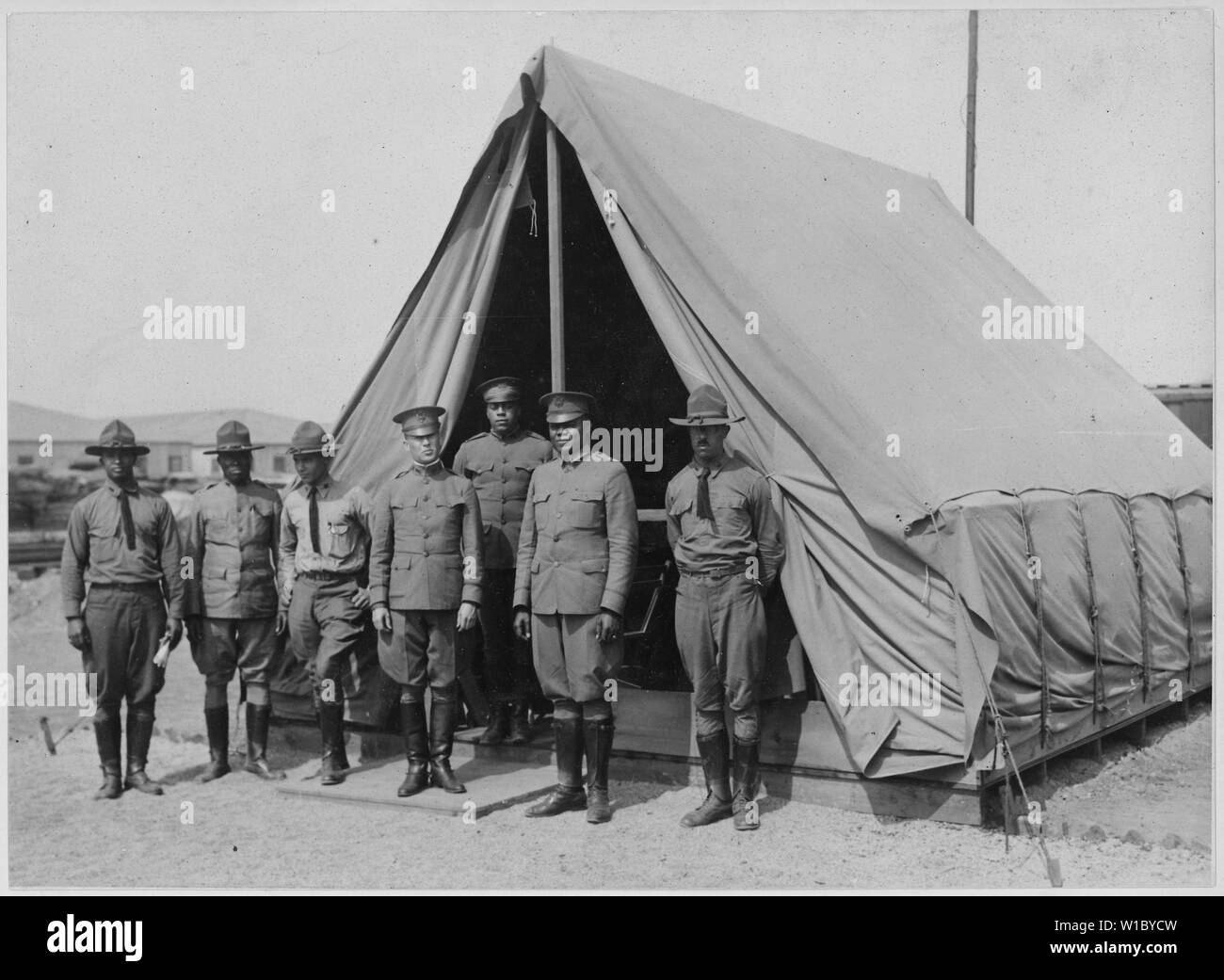 Commander of United States Labor Battalion and staff. Captain E.S ...