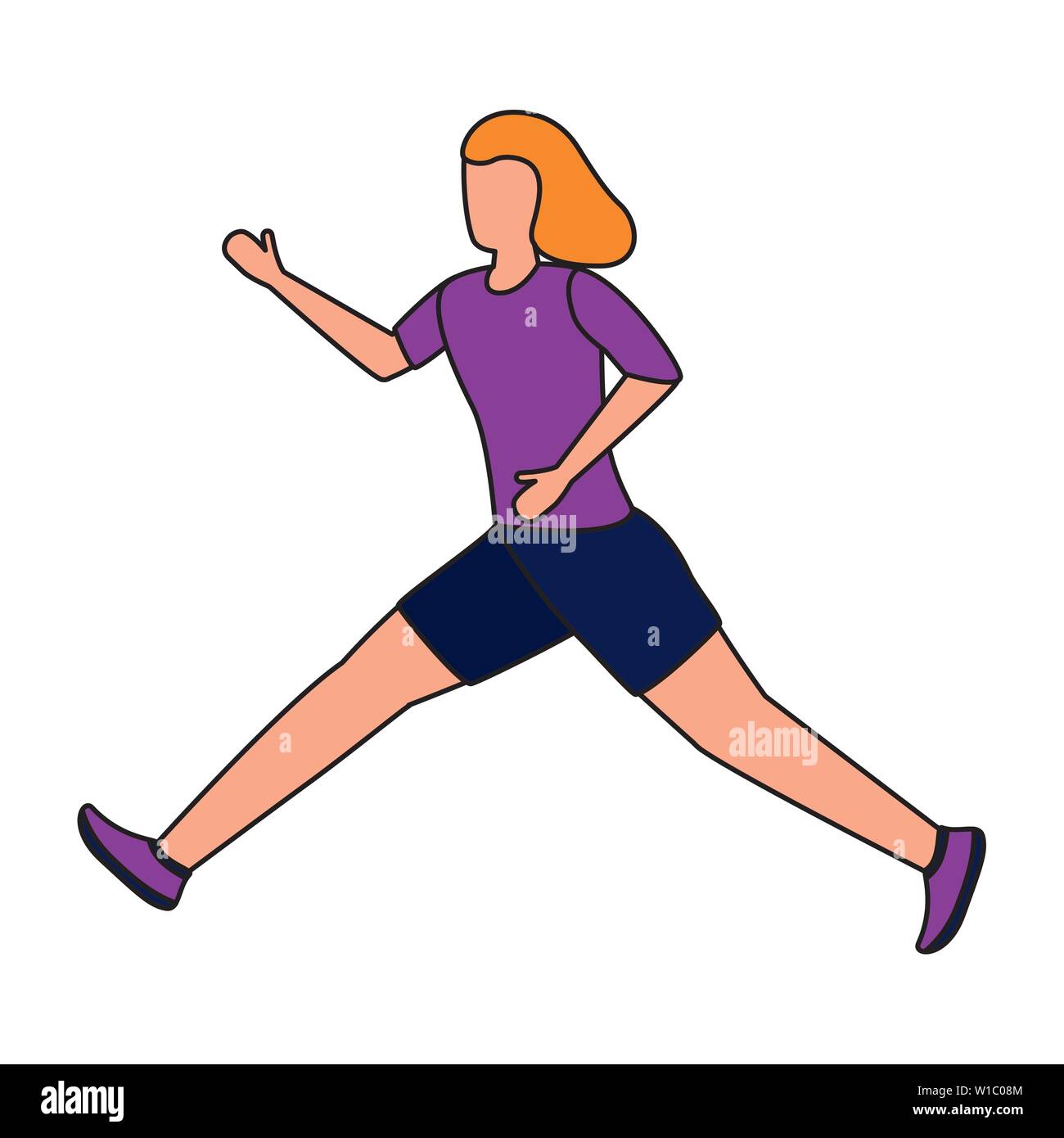 woman in sport clothes running activity vector illustration Stock ...
