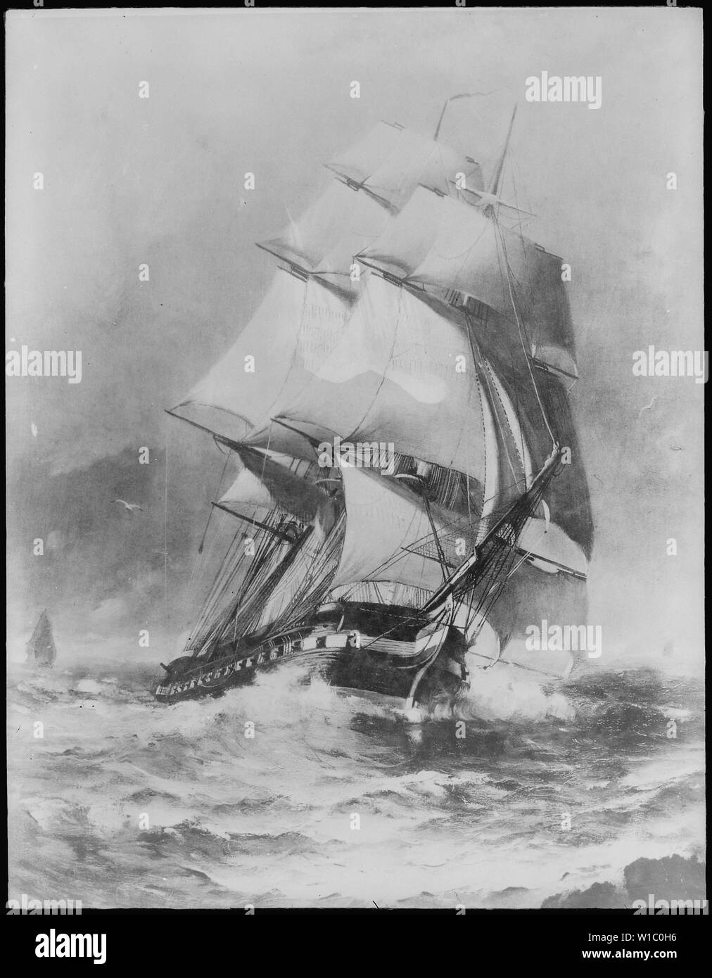 Constitution; Scope and content: 44-gun frigate. Starboard bow, under ...