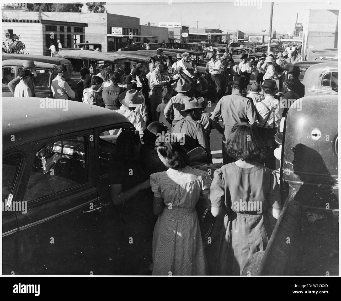 Coolidge, Arizona. Main street of Coolidge on Saturday afternoon during ...