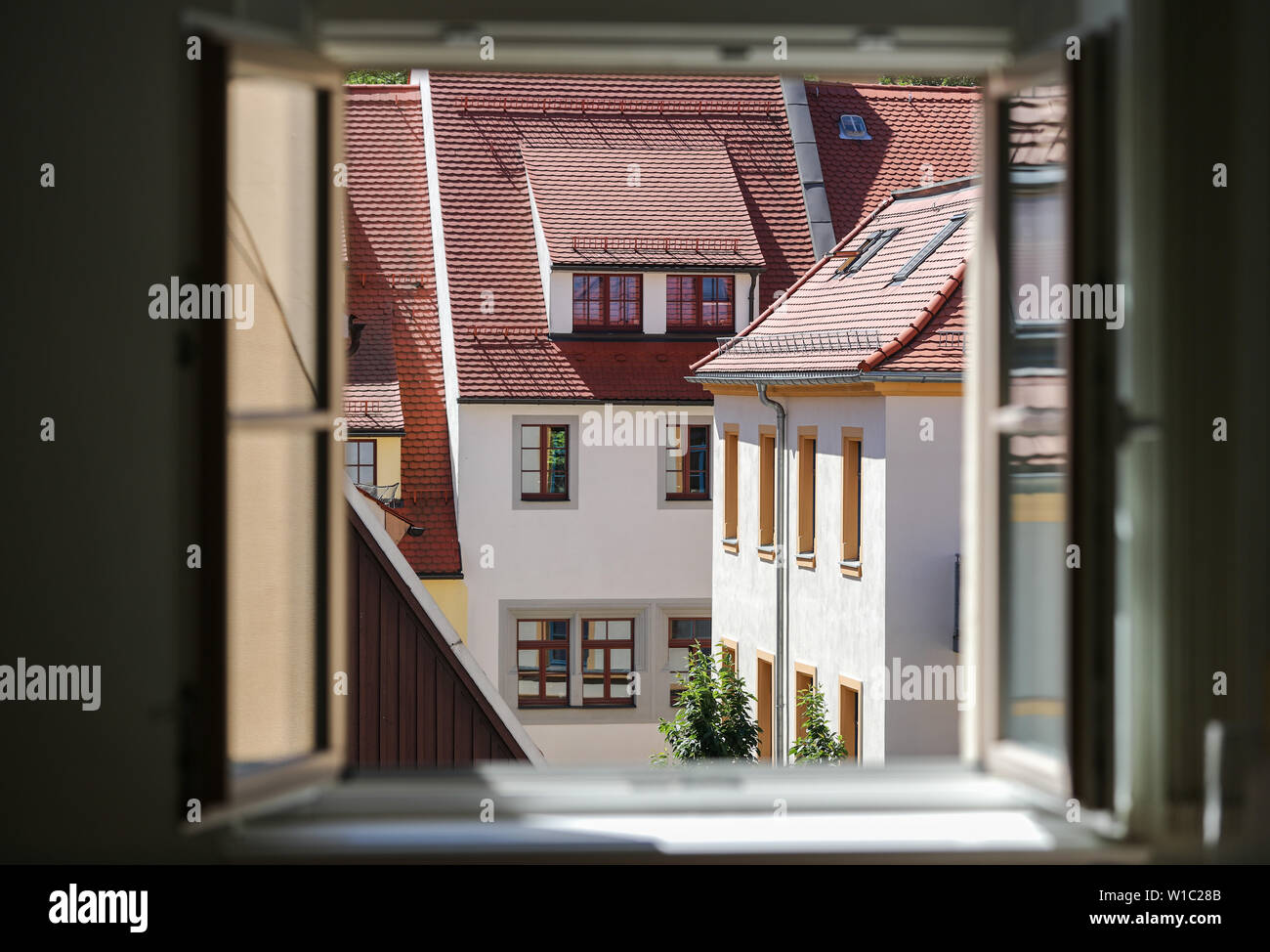Freiberg, Germany. 27th June, 2019. View from the Saxon Oberbergamt to ...