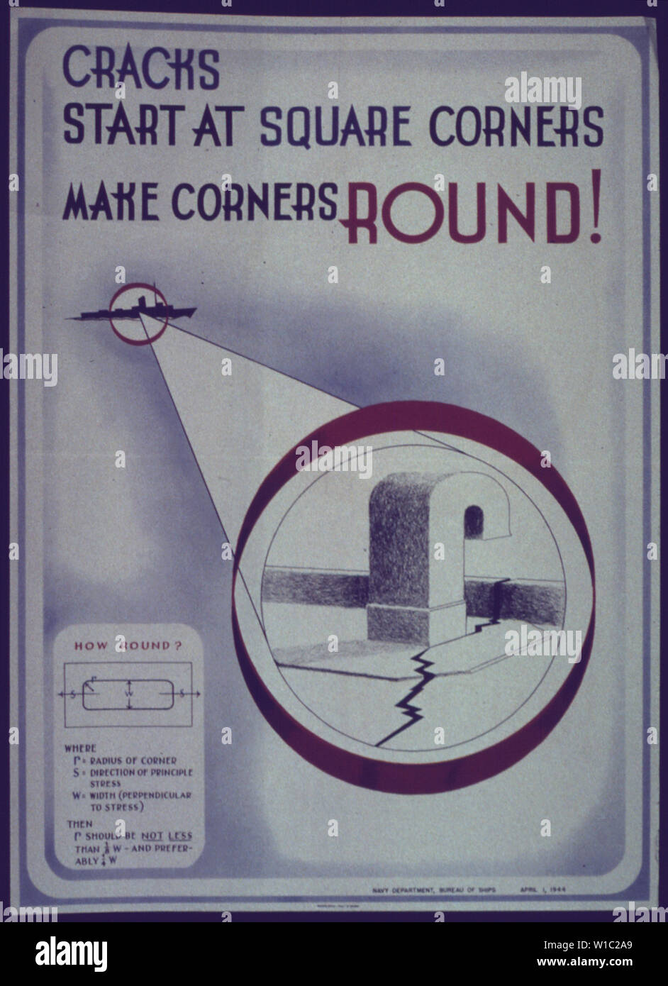 Cracks Start at Square Corners Stock Photo - Alamy