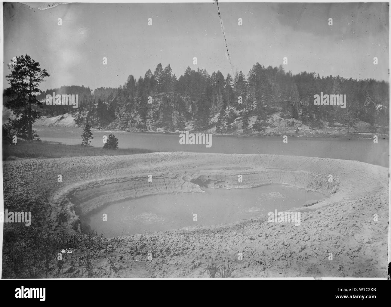 Crater of the mud geyser, Yellowstone Stock Photo - Alamy