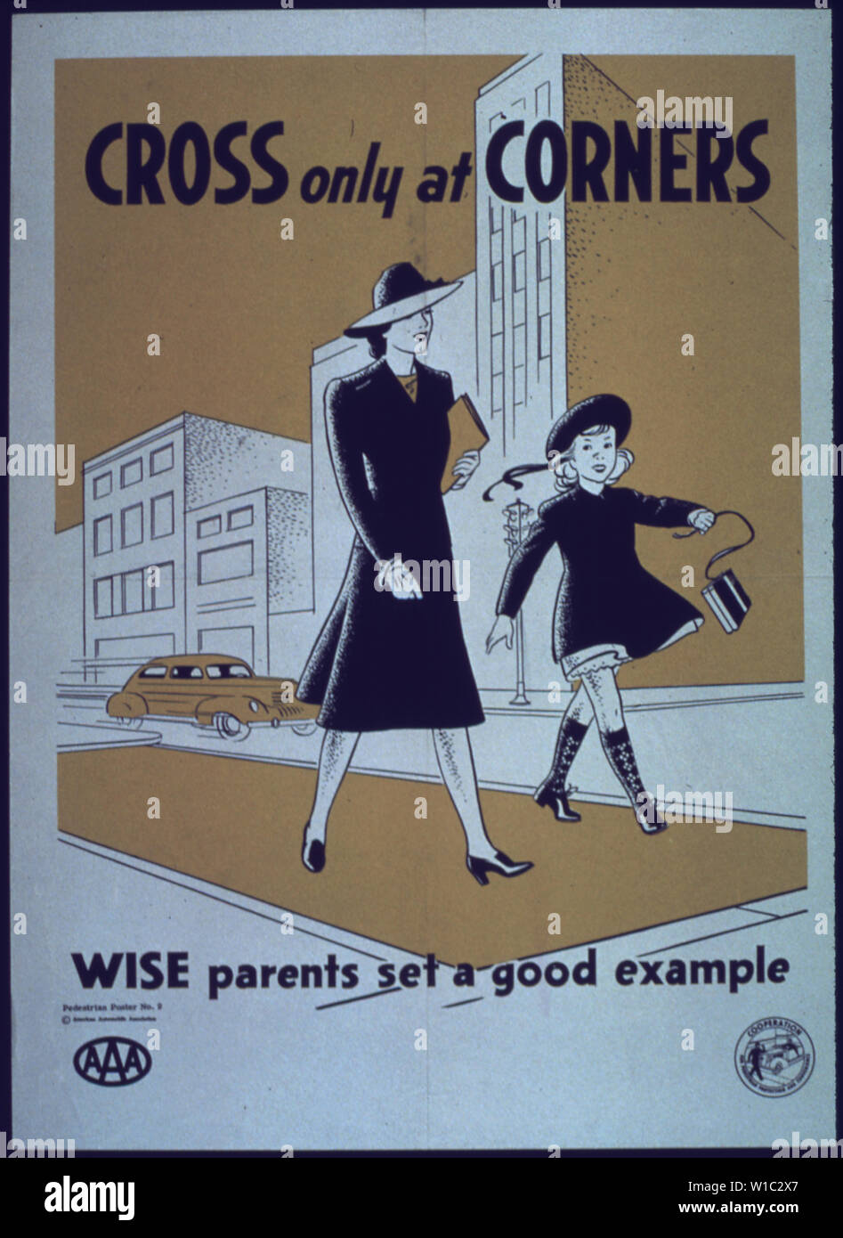 Cross Only at Corners...Wise Parents Set a Good Example Stock Photo - Alamy