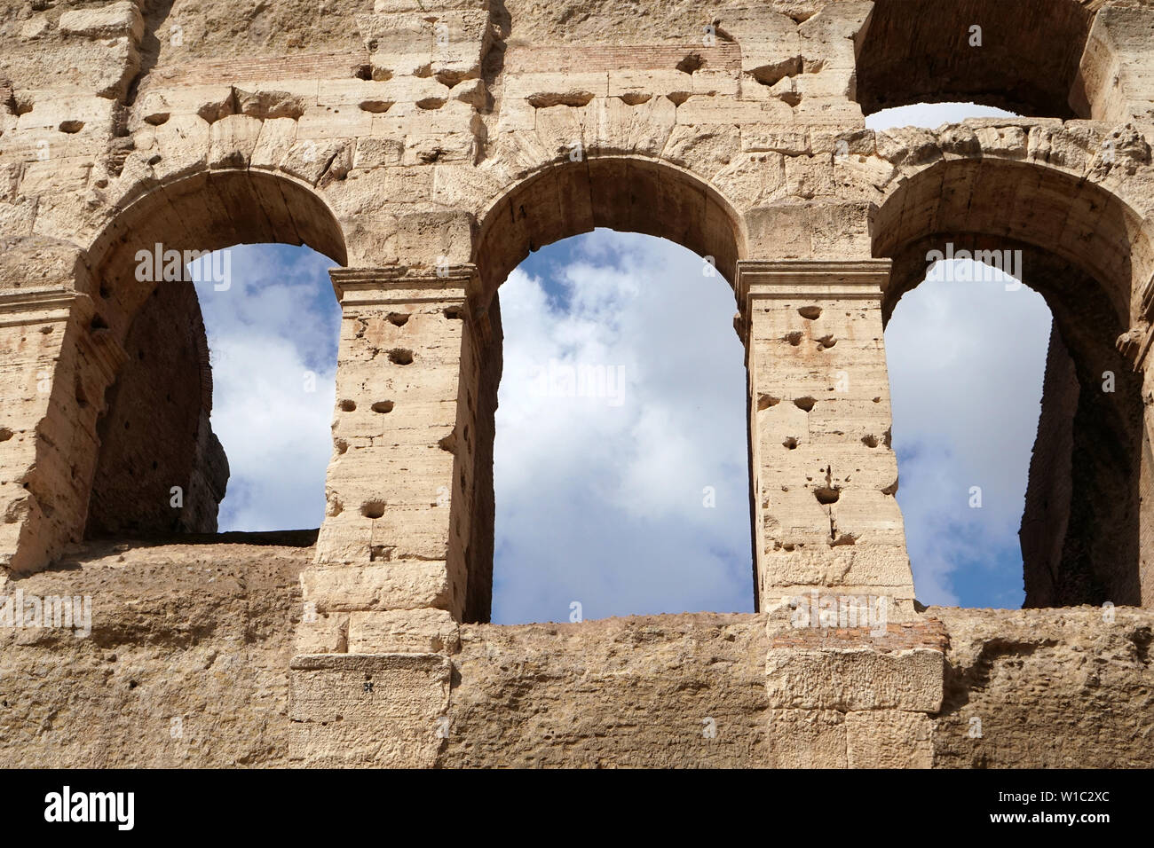 Detail of arched windows on the Colosseum in Rome, Italy Stock Photo ...