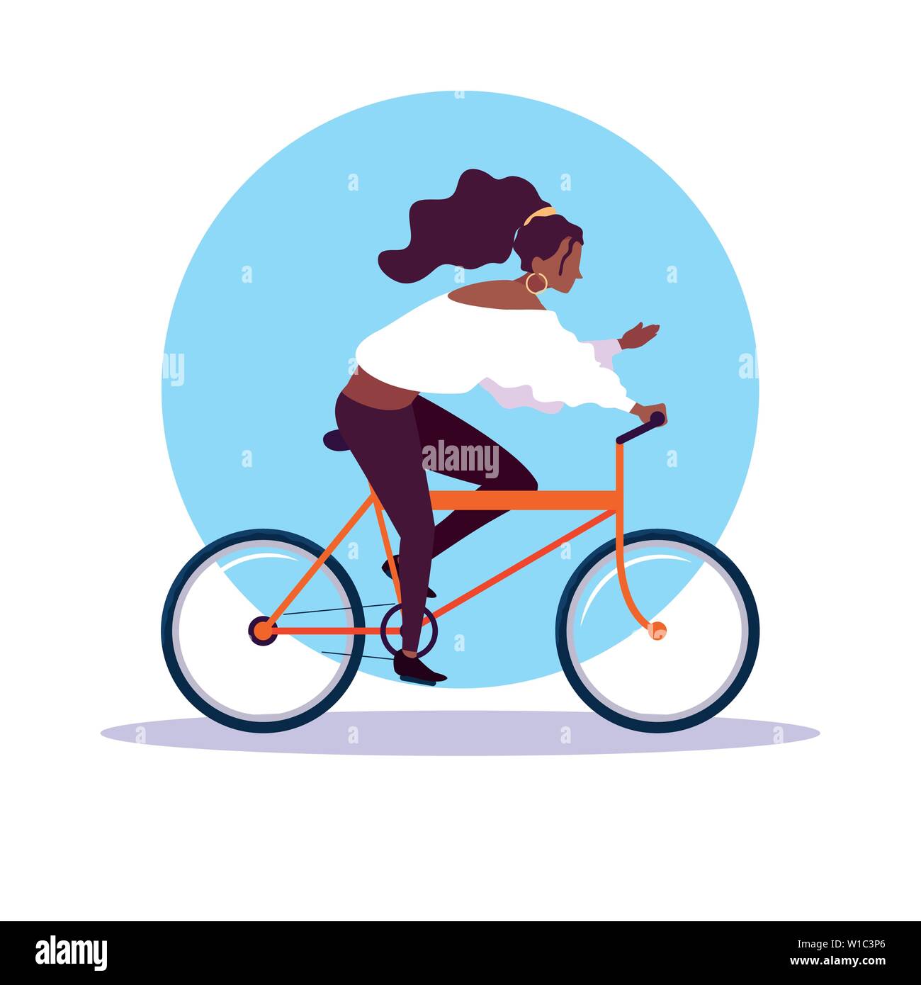 Black female cyclist Stock Vector Images - Alamy