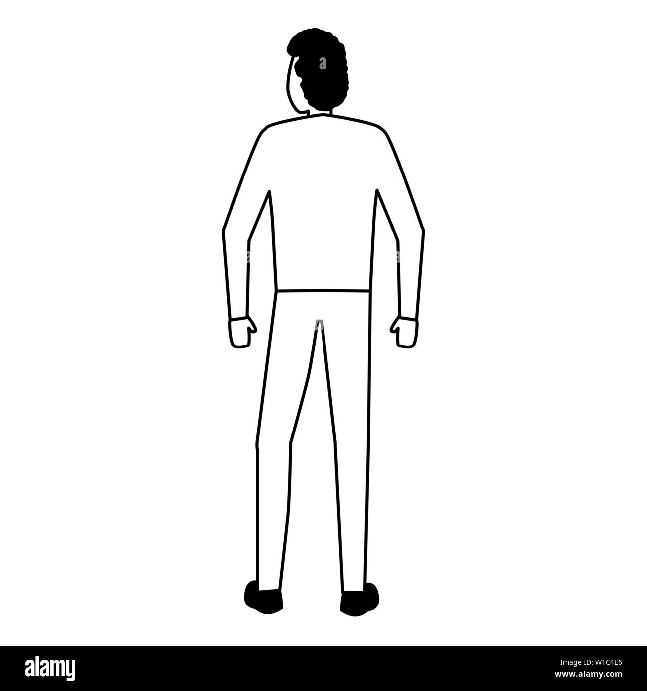 back view business man on white background Stock Vector Image & Art - Alamy