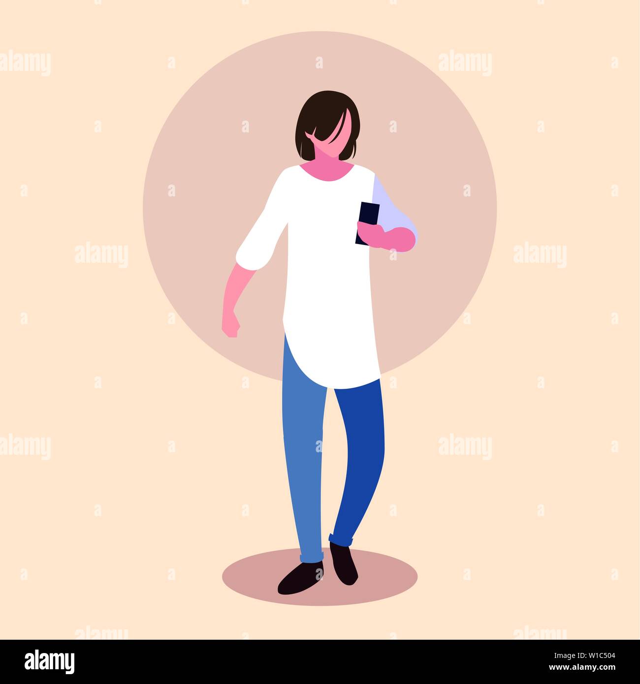 young man using smartphone device vector illustration design Stock ...