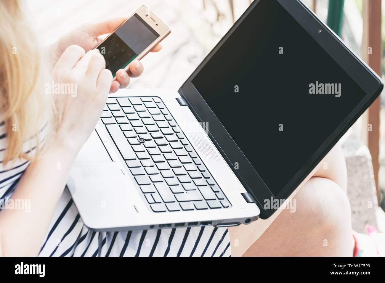 Modern office space laptop outside hi-res stock photography and images ...