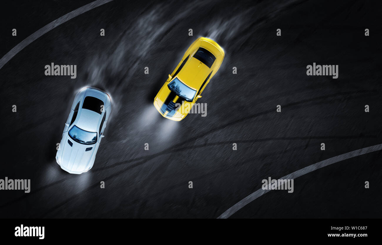 Car from above tyre marks hi-res stock photography and images - Alamy
