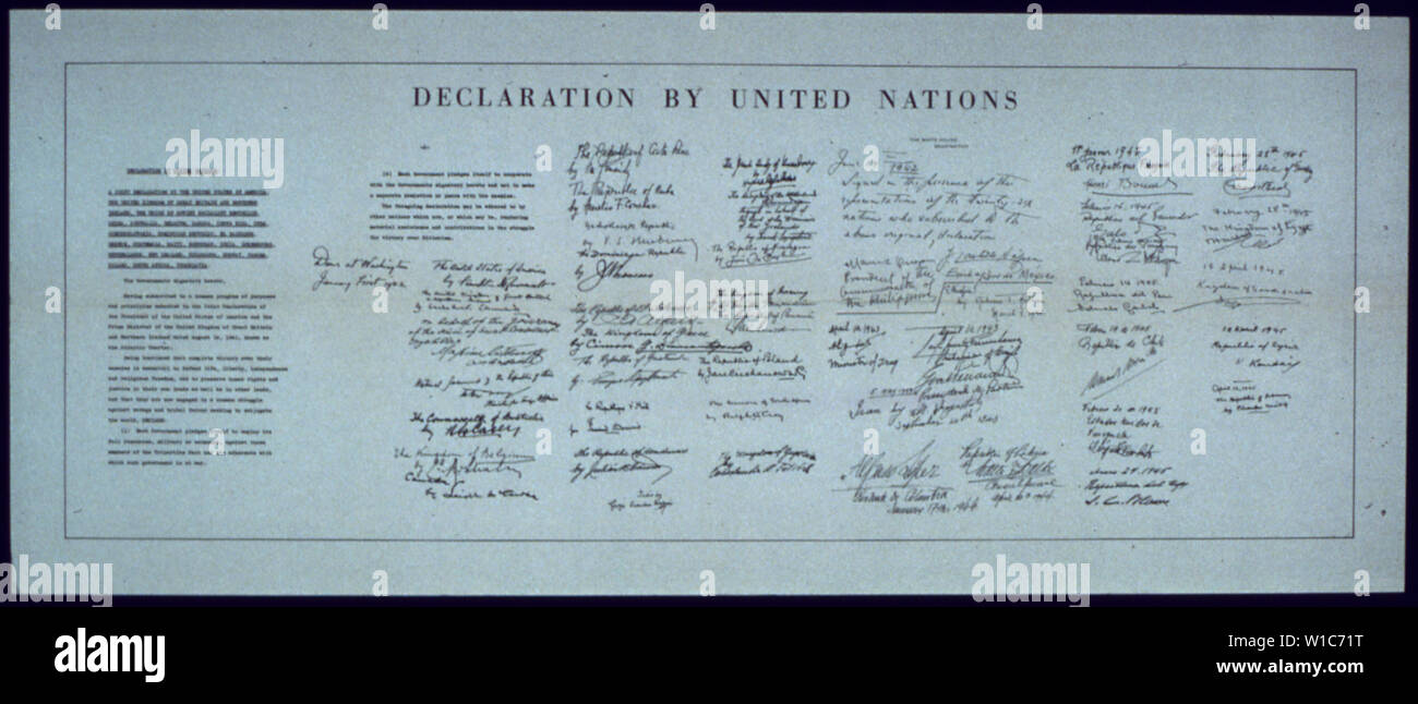 Declaration by the United Nations Stock Photo - Alamy