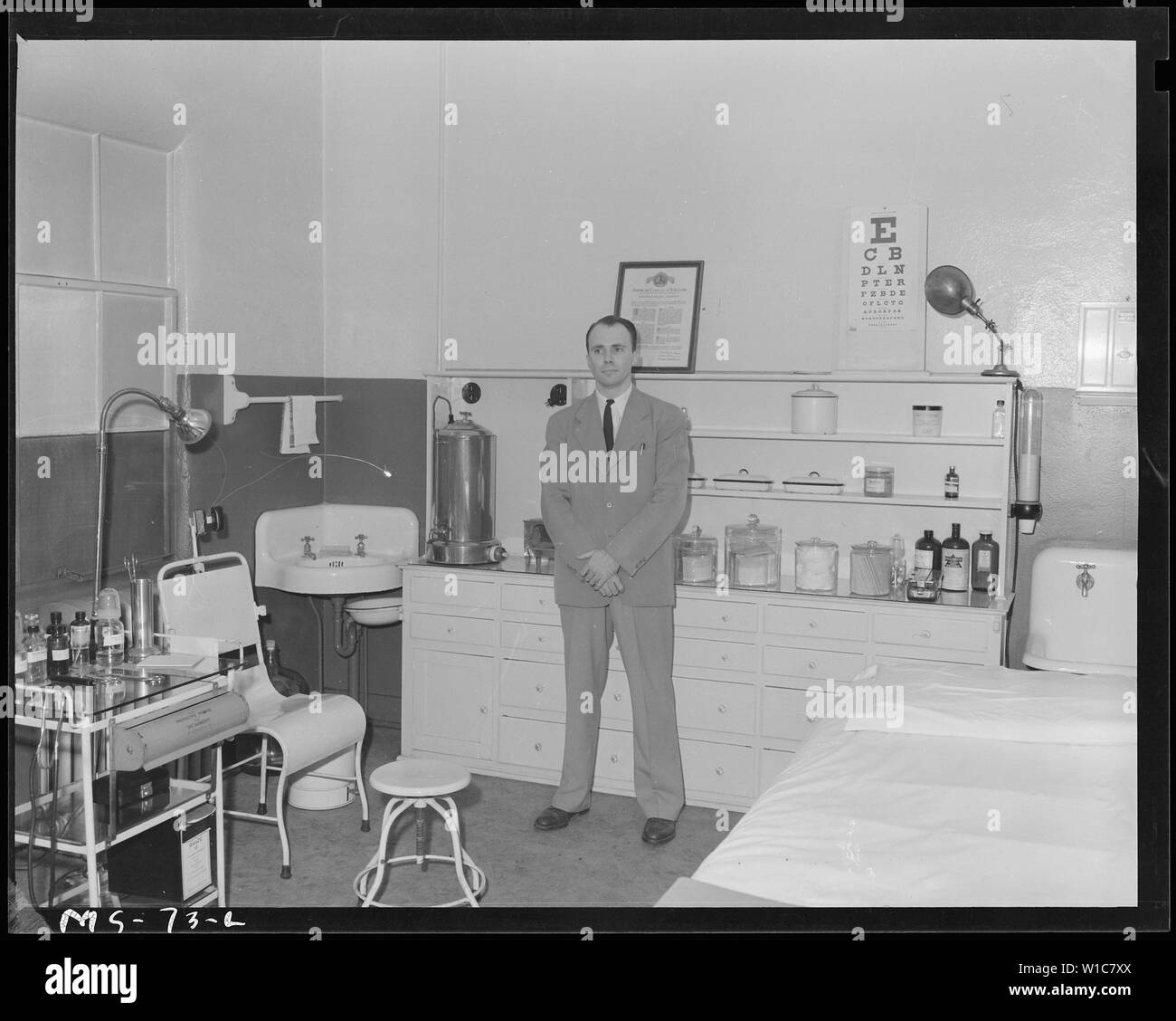 Dispensary at mine with Dr. David O. Johnson, company doctor at local ...