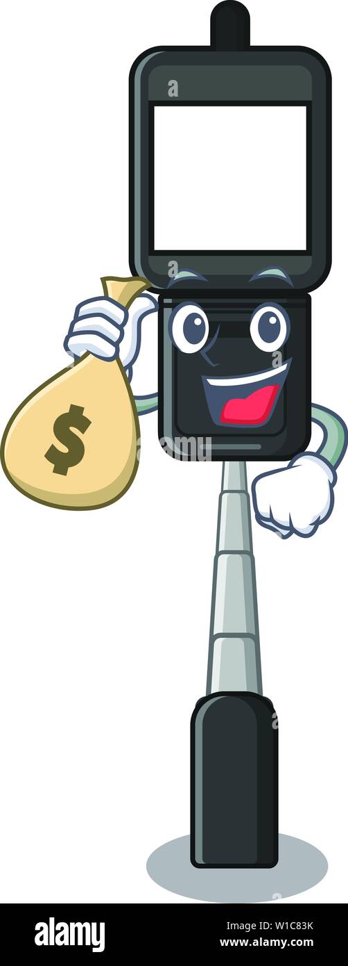 With money bag cell phone holder in cartoon shape Stock Vector Image ...