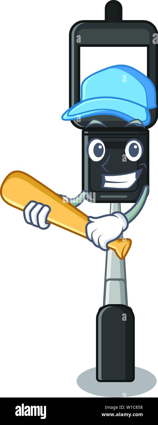 Playing baseball cell phone holder in cartoon shape Stock Vector Image ...