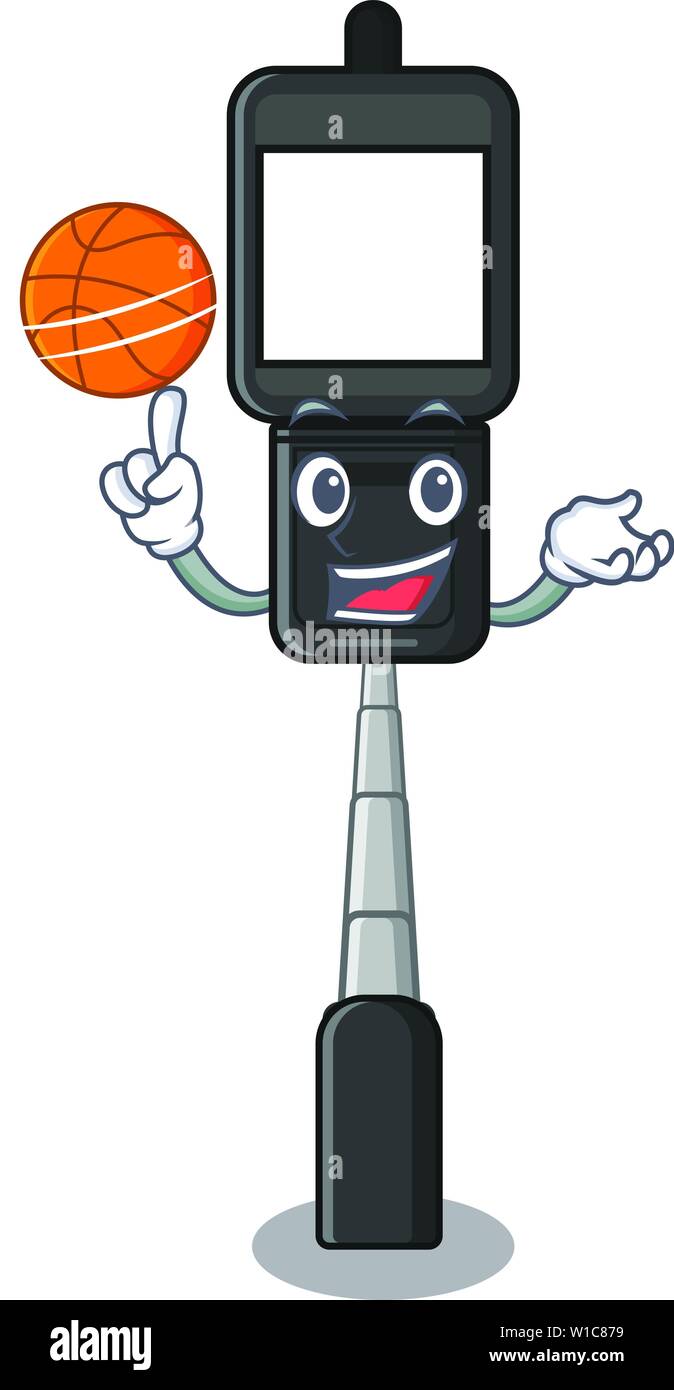 With basketball cell phone holder in cartoon shape Stock Vector Image ...