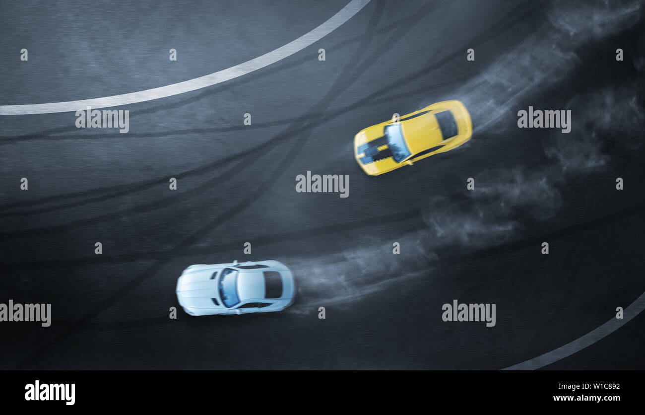 Car race track top view hi-res stock photography and images - Alamy