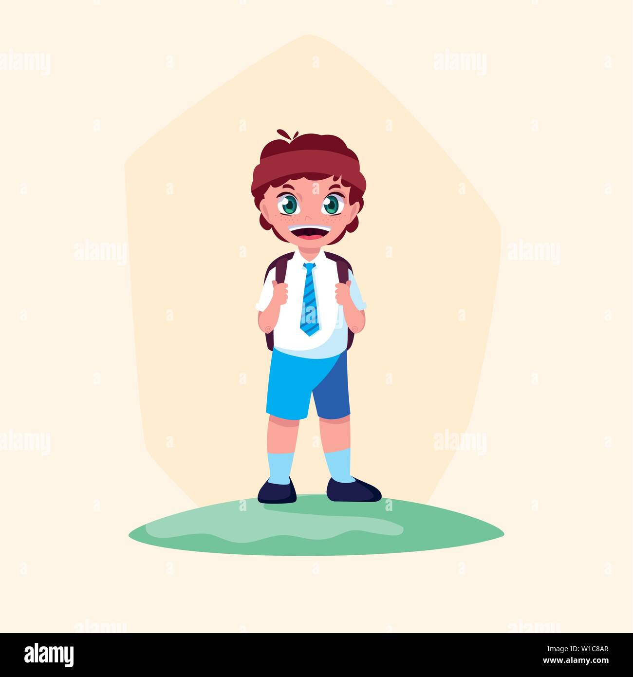 cute little student boy avatar character vector illustration design ...