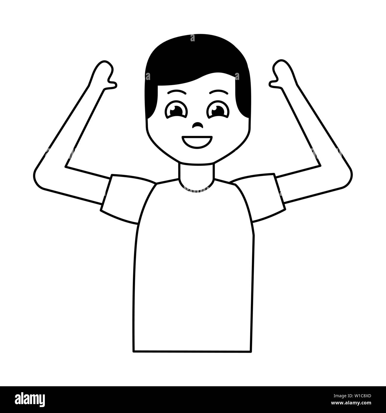 young boy dancing character on white background Stock Vector Image ...