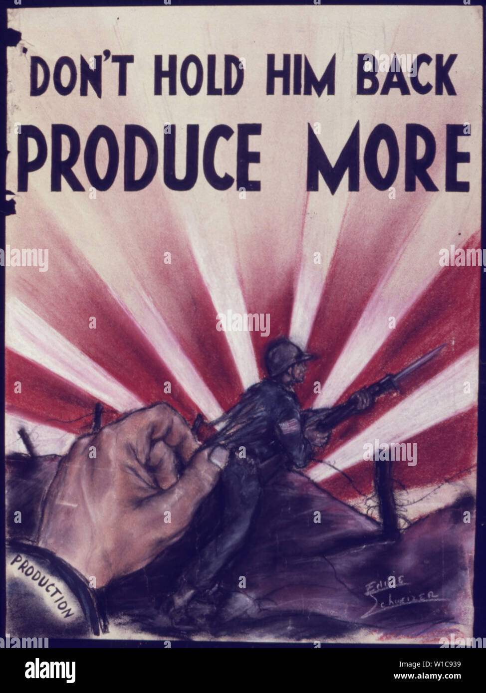 Don't hold him back. Produce More Stock Photo - Alamy