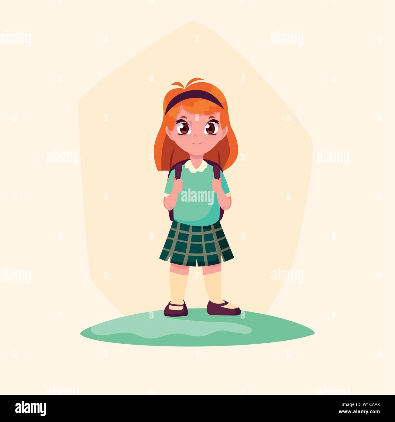 cute little student girl avatar character vector illustration design ...