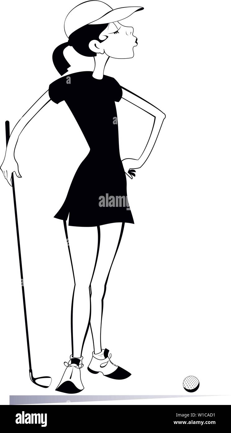 Cartoon golfer Black and White Stock Photos & Images - Alamy