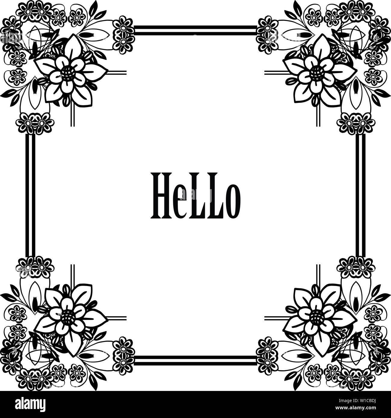 Vector illustration wreath frame of backdrop on white with decorative ...