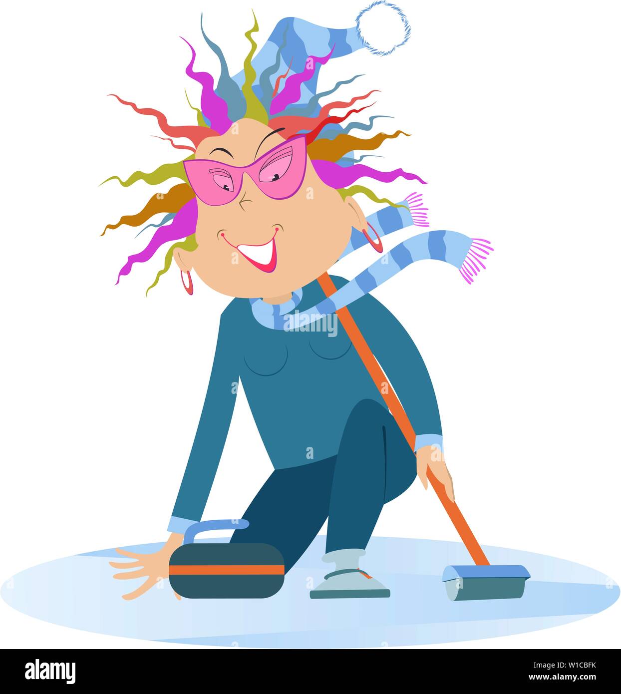 Curling Broom Clipart Animated