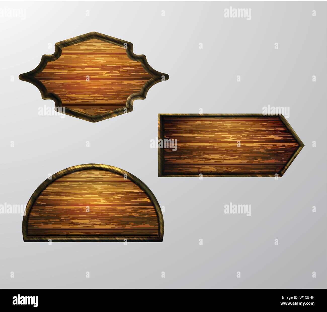 Vector realistic illustration of wooden signboard Stock Vector Image ...