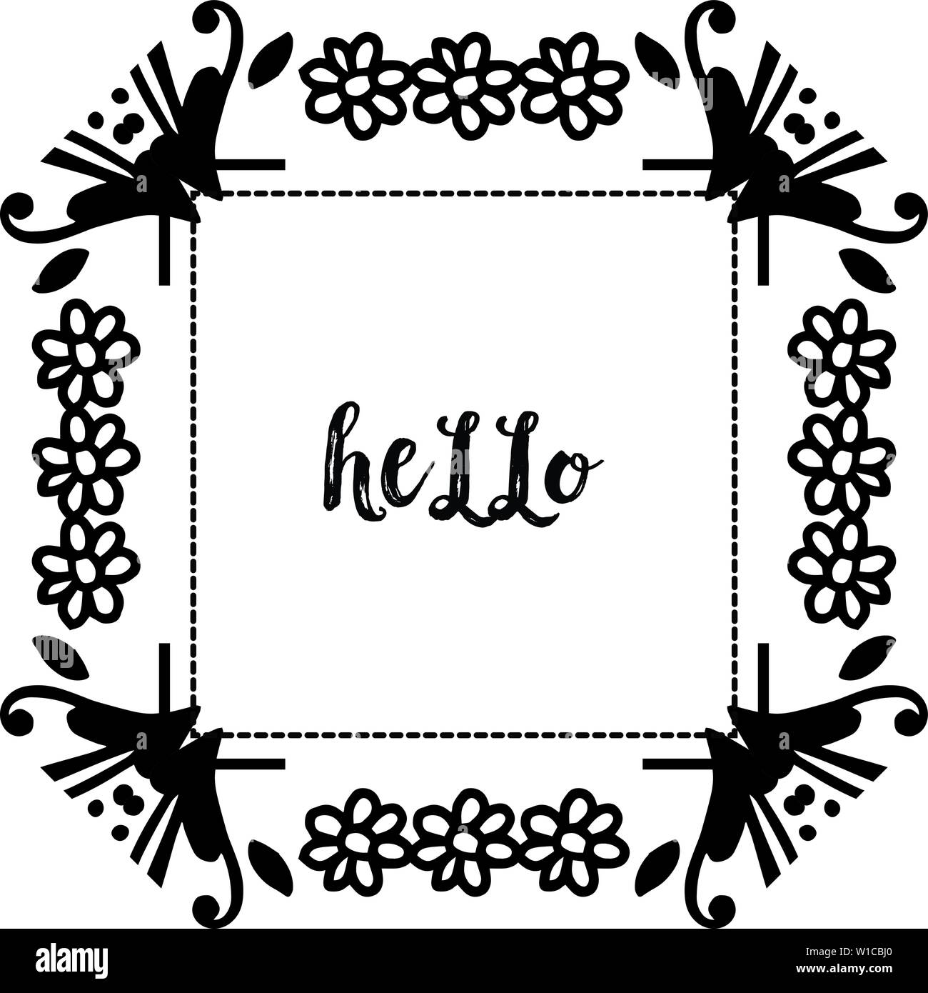 Vector illustration wreath frame of backdrop on white with decorative ...