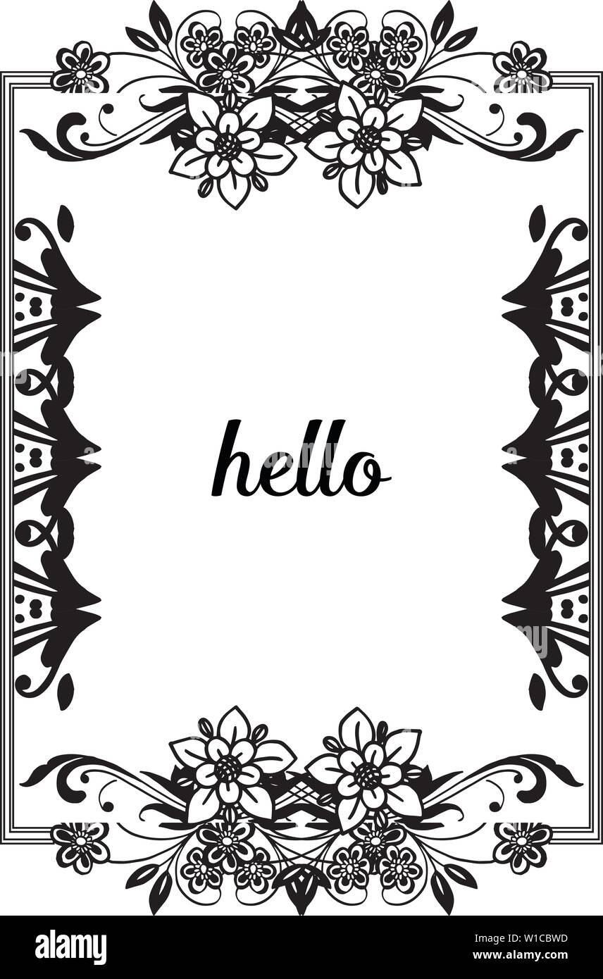 Vector illustration elegant flower frame with modern greeting card ...