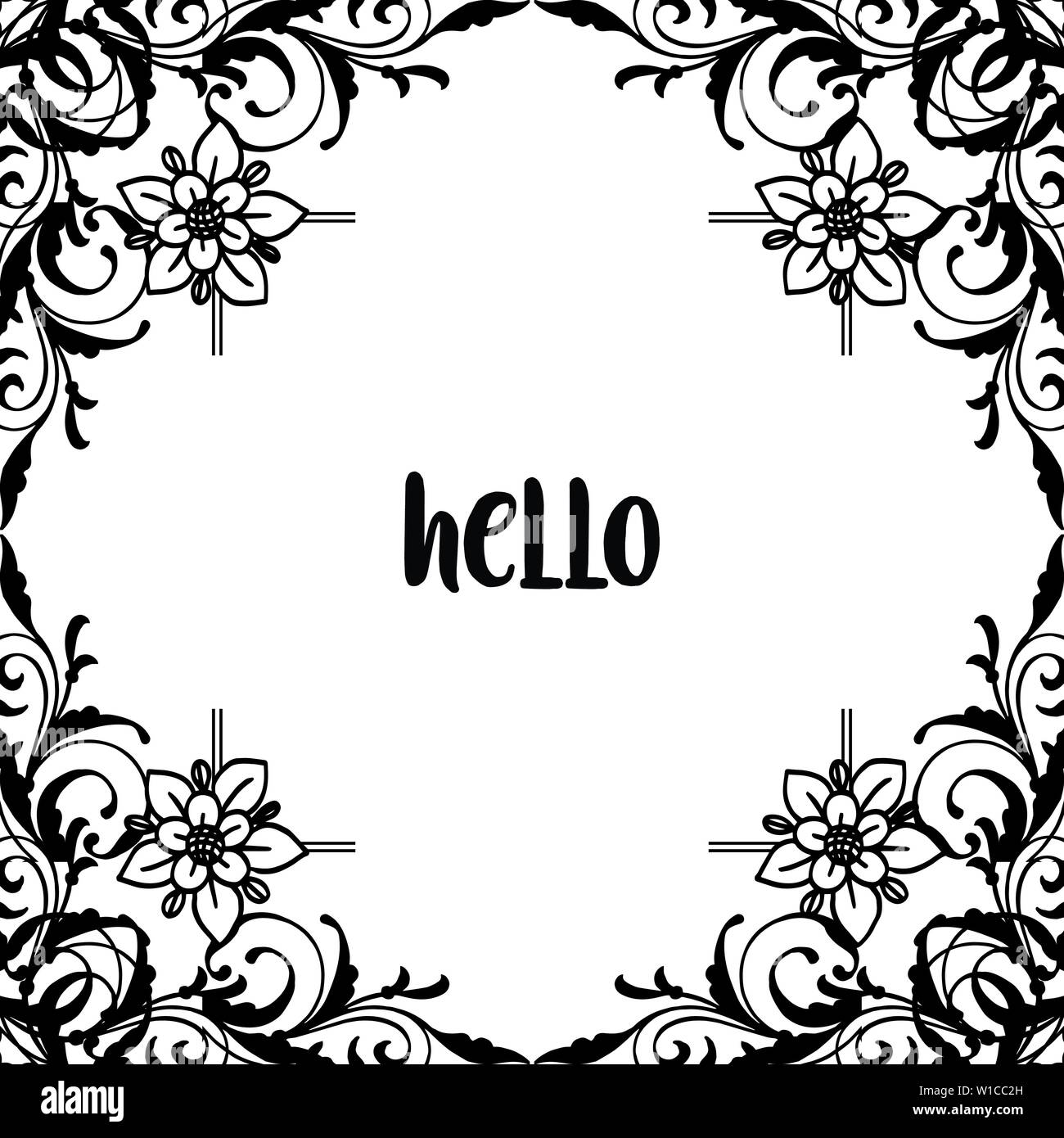 Vector illustration elegant flower frame with modern greeting card ...