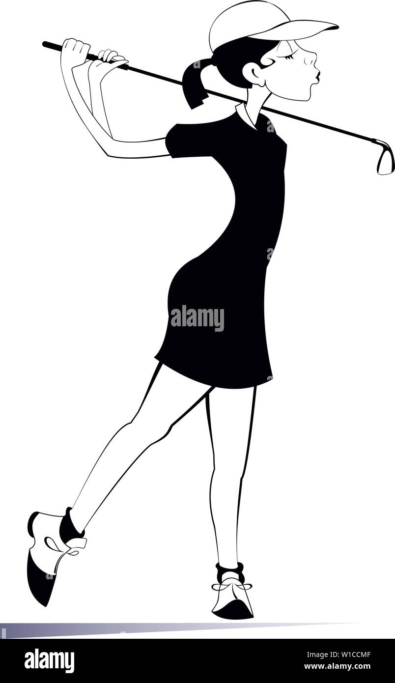 Golf woman silhouette Cut Out Stock Images & Pictures - Alamy