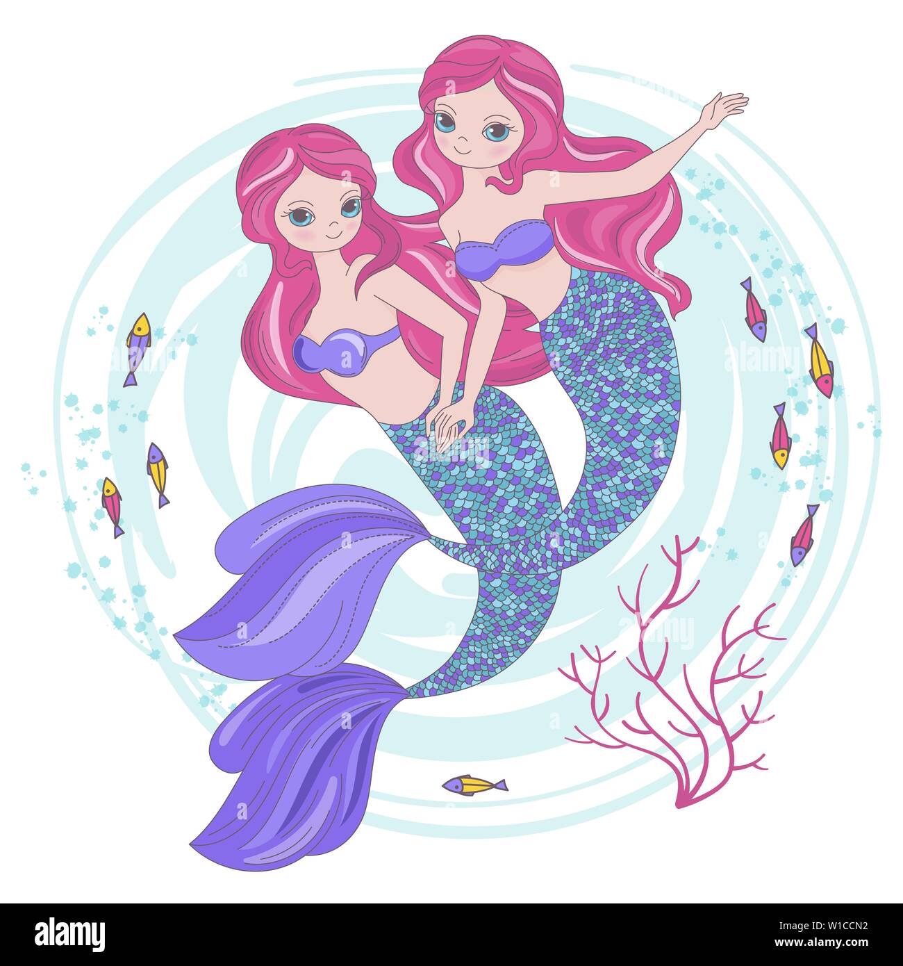 Mermaid cartoon hi-res stock photography and images - Alamy