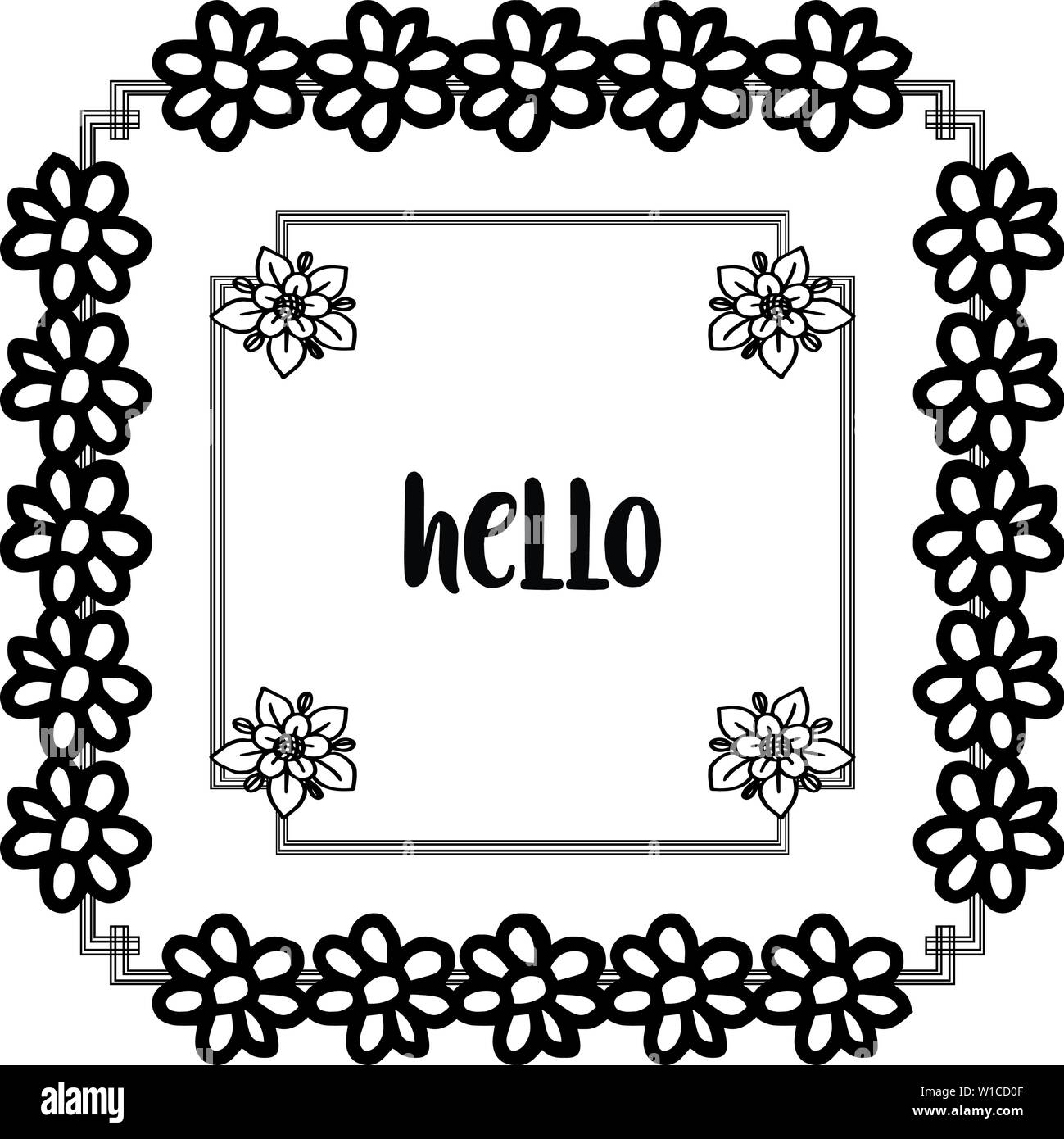 Vector illustration various elegant flower frame for design decorative ...
