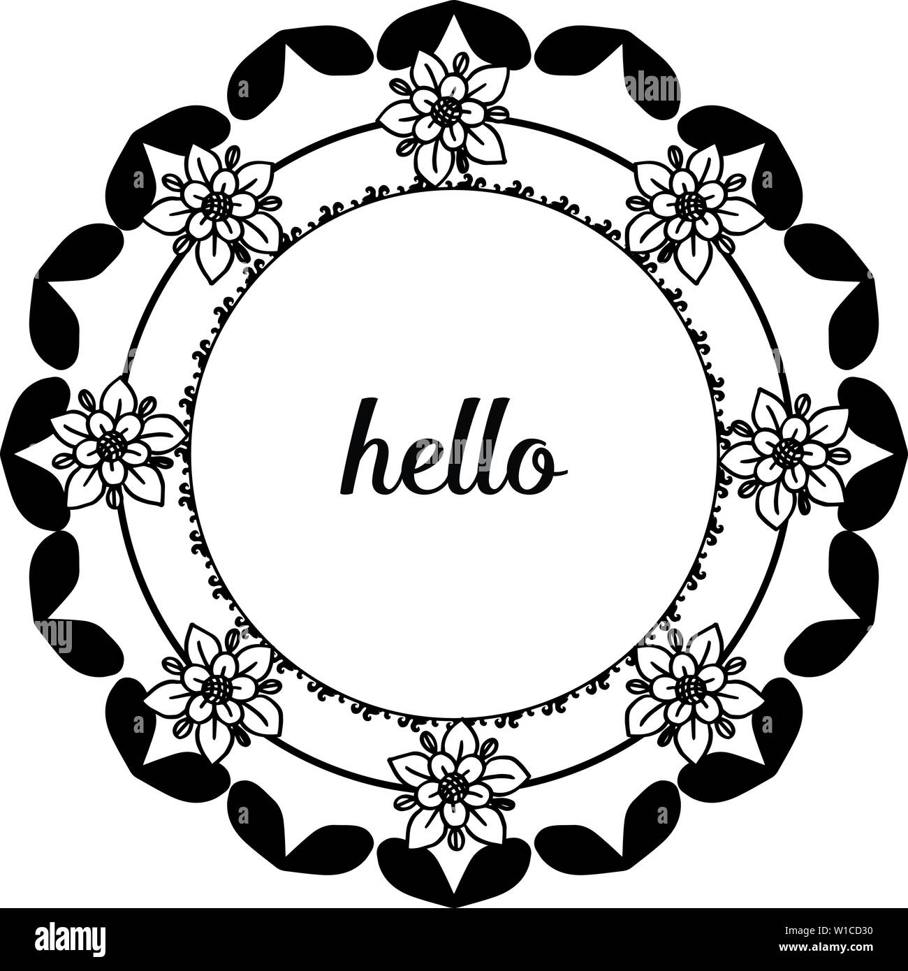 Vector illustration various elegant flower frame for design decorative ...