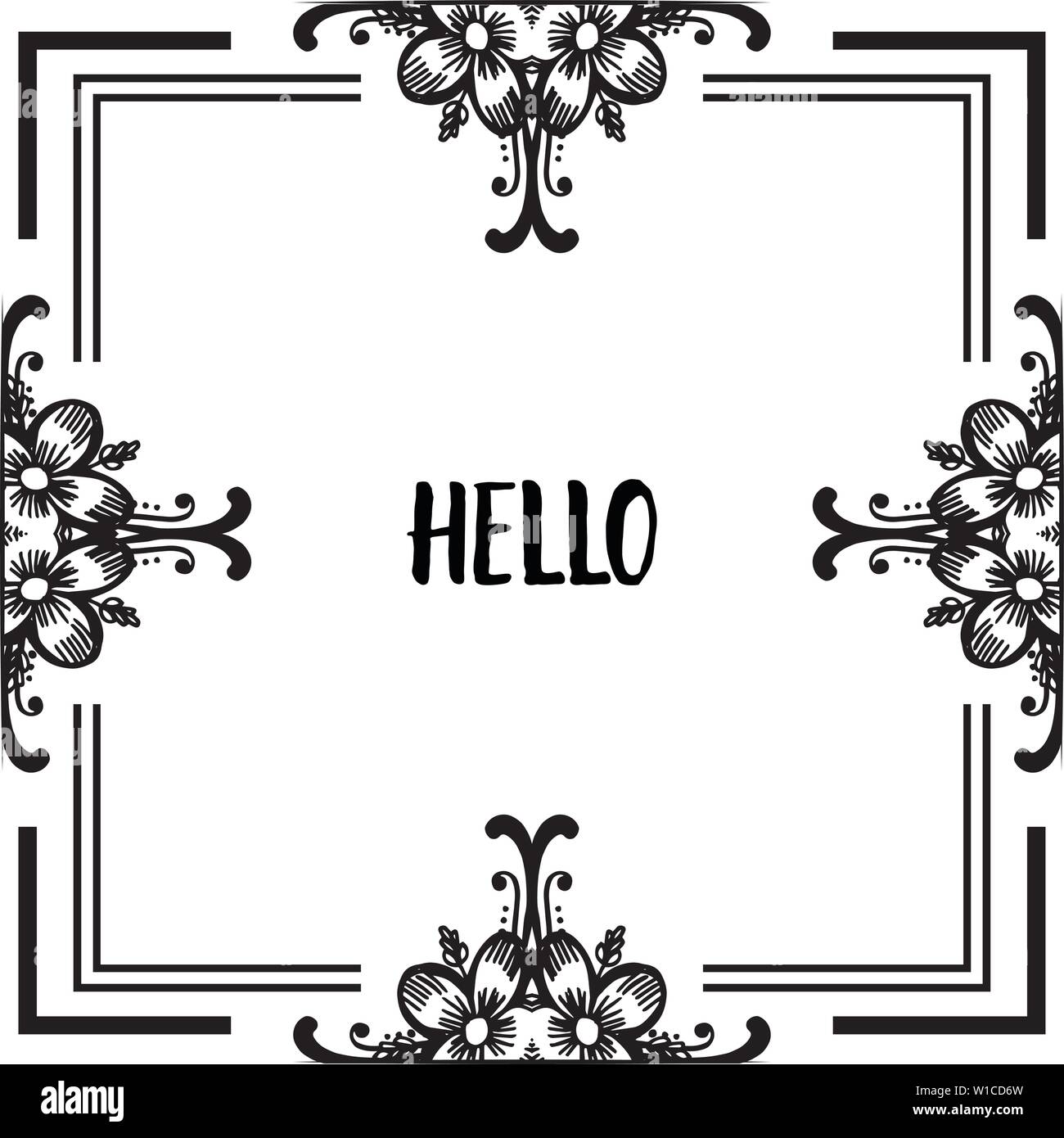 Vector illustration various elegant flower frame for design decorative ...