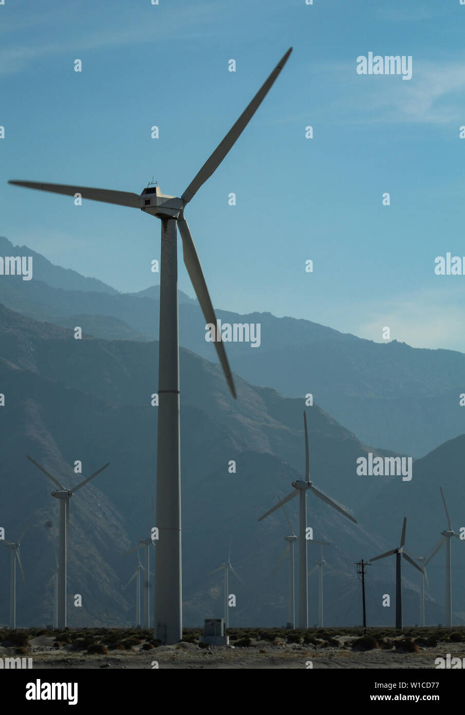 San Gorgonio Pass Wind Farm near Palm Springs, California Stock Photo ...