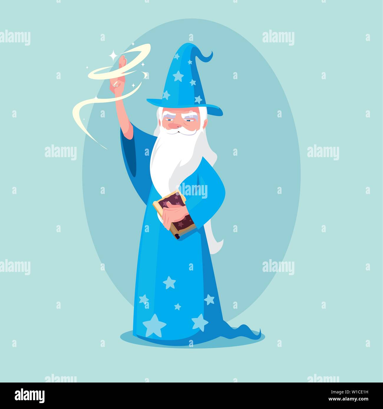 wizard with hat of fairytale avatar character vector illustration ...