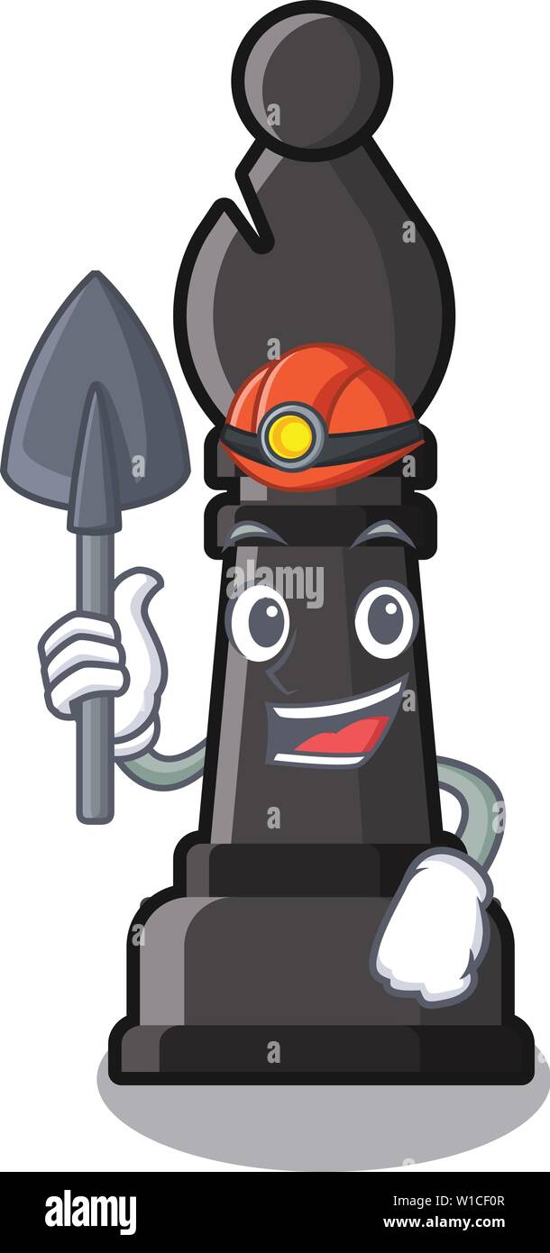 Miner bishop chess toys in character shape Stock Vector Image & Art - Alamy