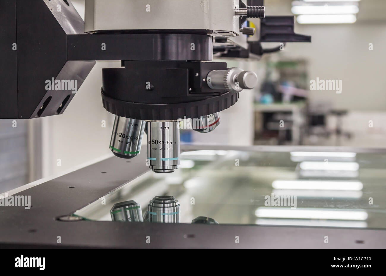 microscope isolated under the white background Stock Photo - Alamy