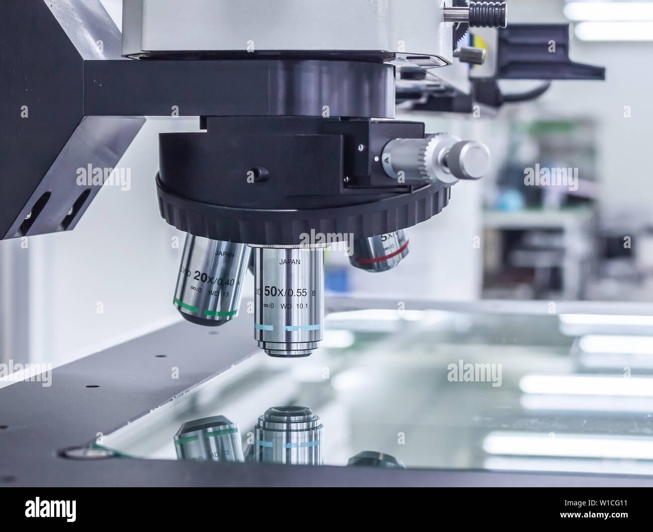 microscope isolated under the white background Stock Photo - Alamy