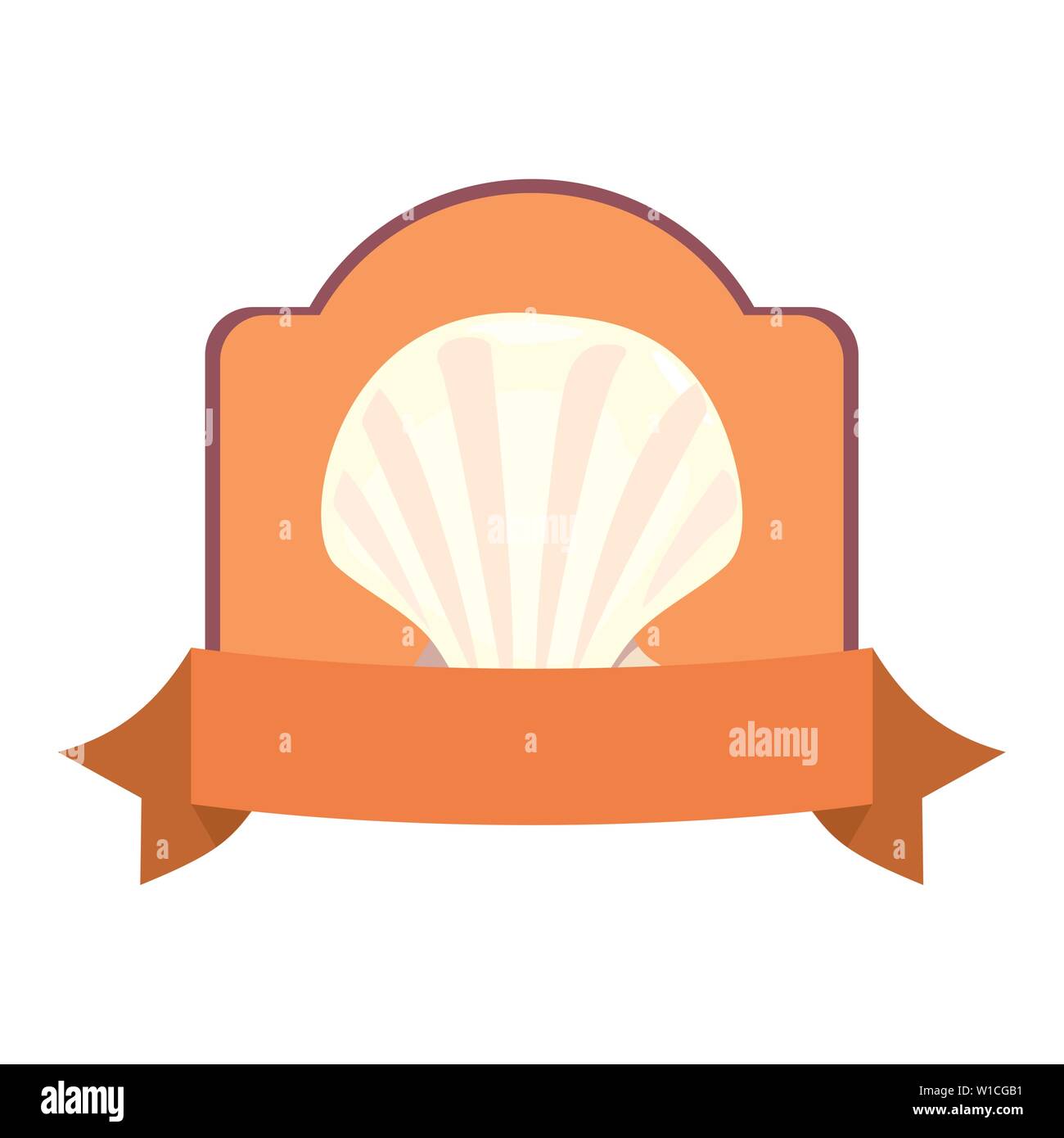 seashell wildlife vacations tropical summer emblem vector illustration ...