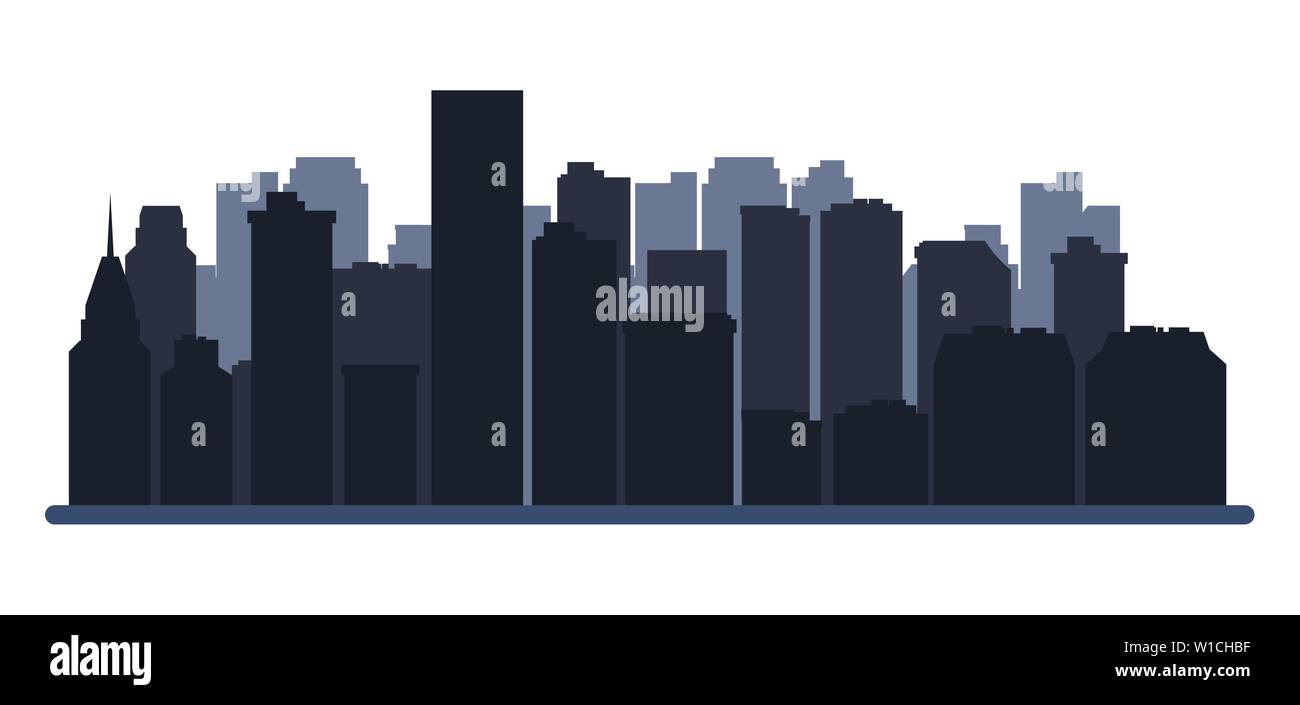 city skyline urban buildings scene vector illustration Stock Vector ...