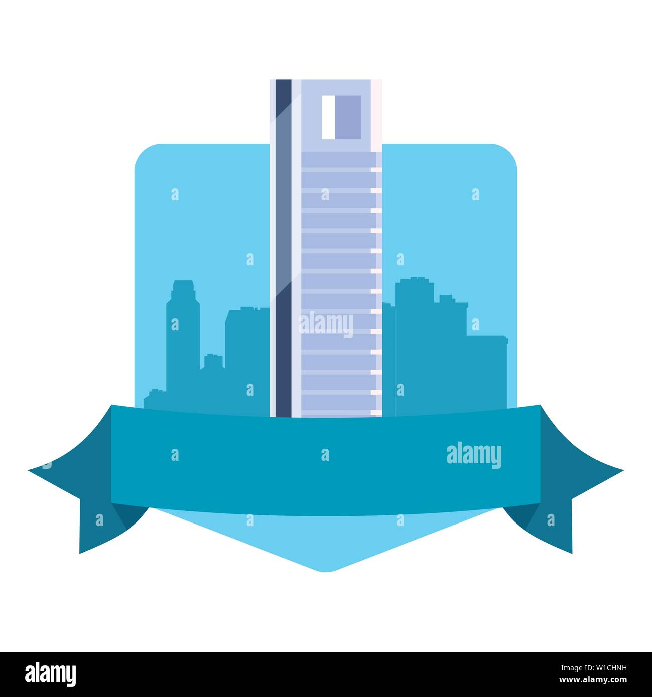 futuristic building urban tower emblem vector illustration Stock Vector ...