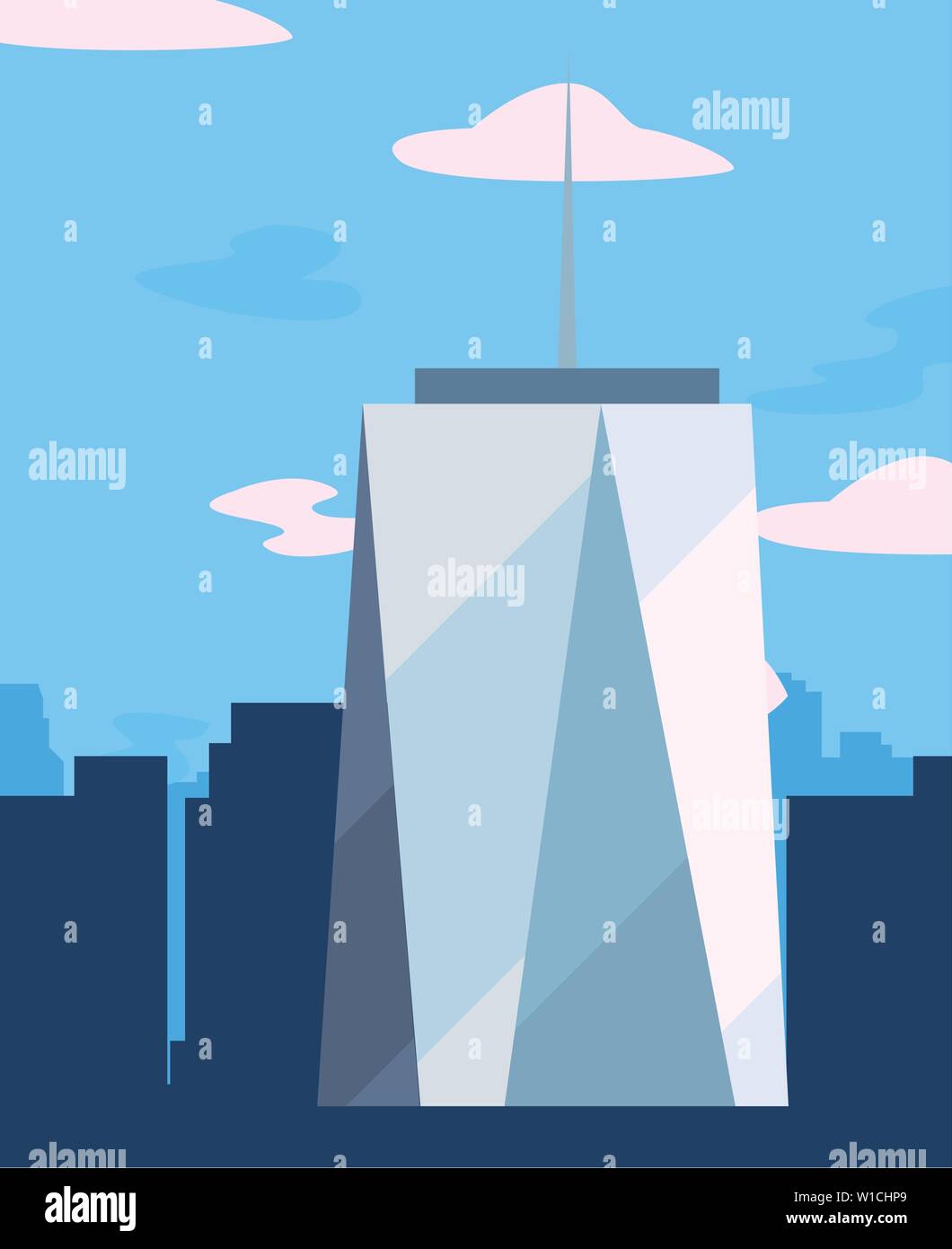 skyscraper urban city sky background vector illustration Stock Vector ...