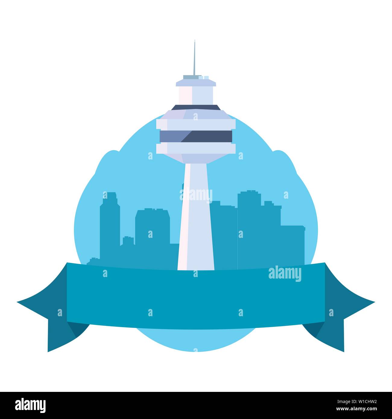 futuristic building urban tower emblem vector illustration Stock Vector ...